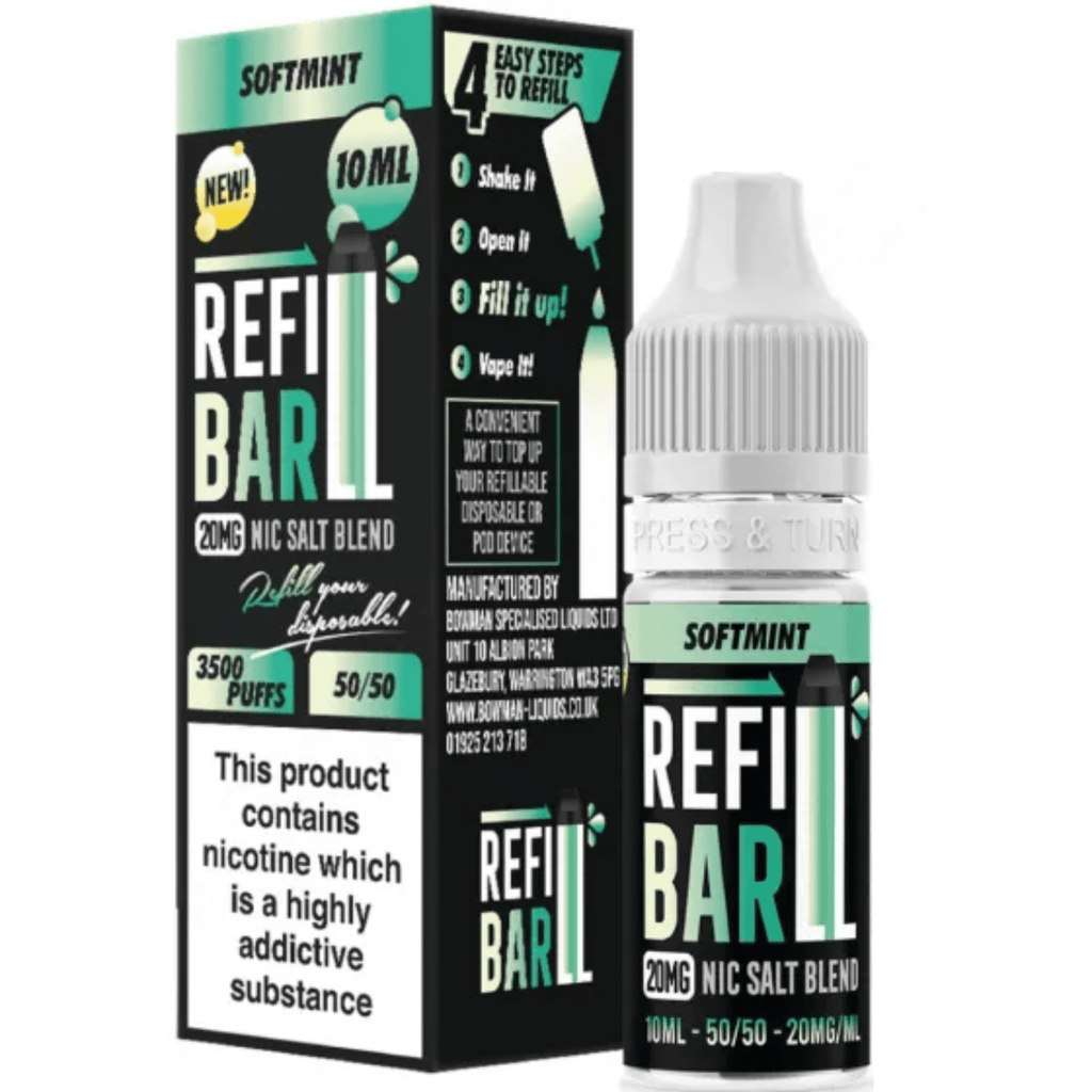 Refill Bar - Softmint 10ml. Only £3.99 - Electromist.co.uk